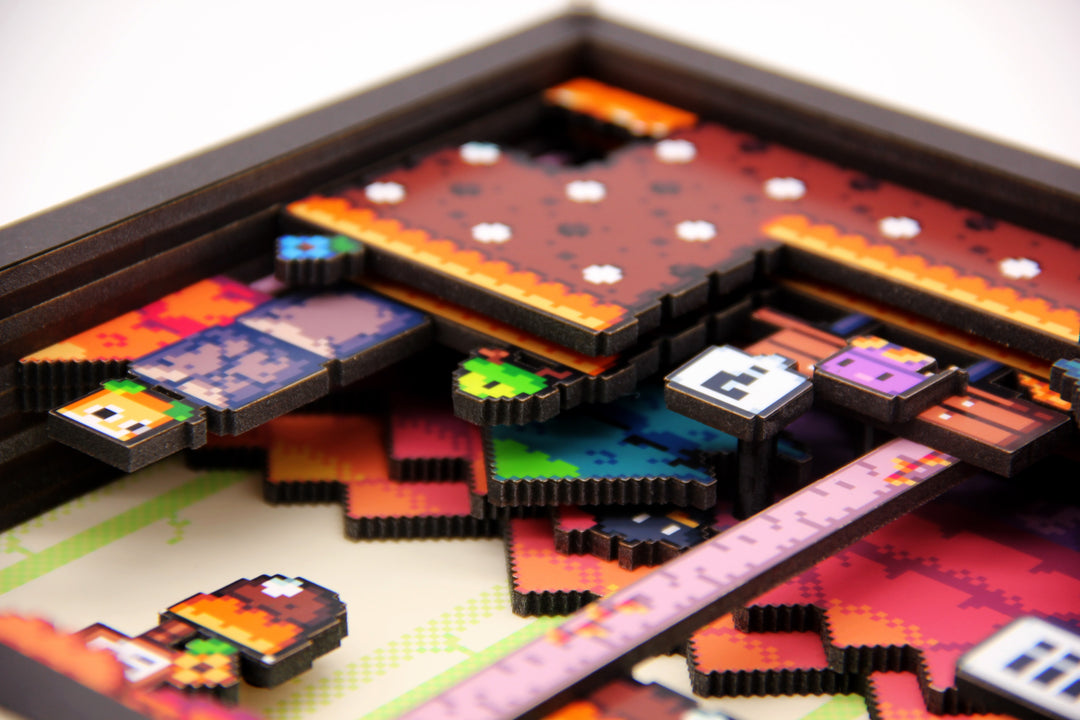 3D Pixel Art - Paused Platform Adventure - Customisable Shadow Box ...